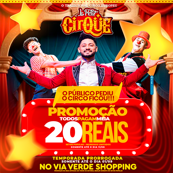 Circo Le Petit Cirque | Sexta 16.AGO às 18h - Guiche Web